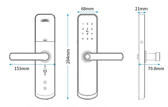 Tuya APP Wifi Electronic door lock with Euro mortise | Leading Smart ...