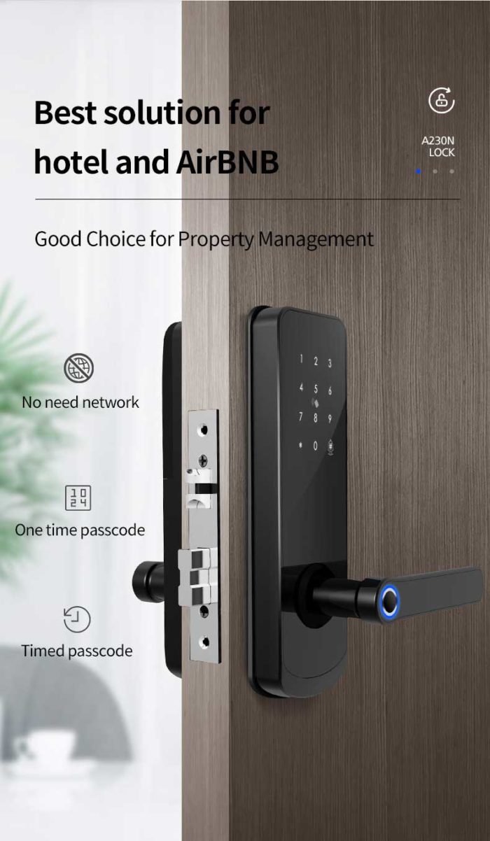 Fingerprint Handle Smart Digital Door Lock With TTlock APP | Electronic ...