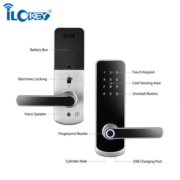 Fingerprint Handle Smart Digital Door Lock With TTlock APP | Electronic ...