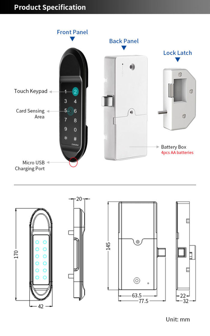 Ilockey APP RFID Cabinet Lock Remote control Cabinet Lock | Electronic ...