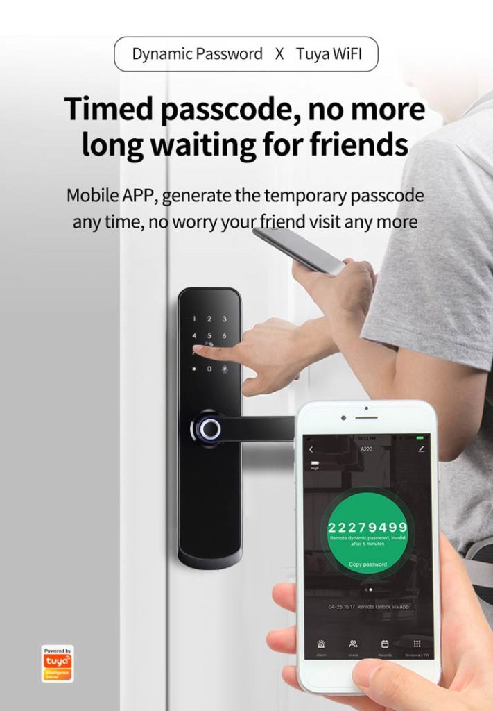 Tuya APP Wifi Electronic door lock with Euro mortise | Leading Smart ...